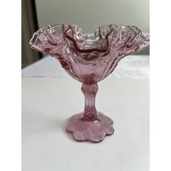 Fenton | Accents | Fenton Colonial Pink Footed Pedestal Compote Candy ...